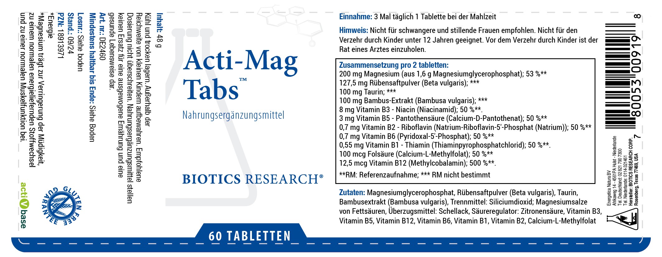 Acti-Mag Tabs (Magnesium)